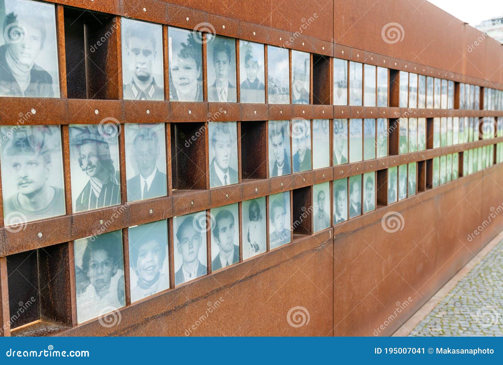View of the Berlin Wall Memorial with the Plaque of the Fallen ...