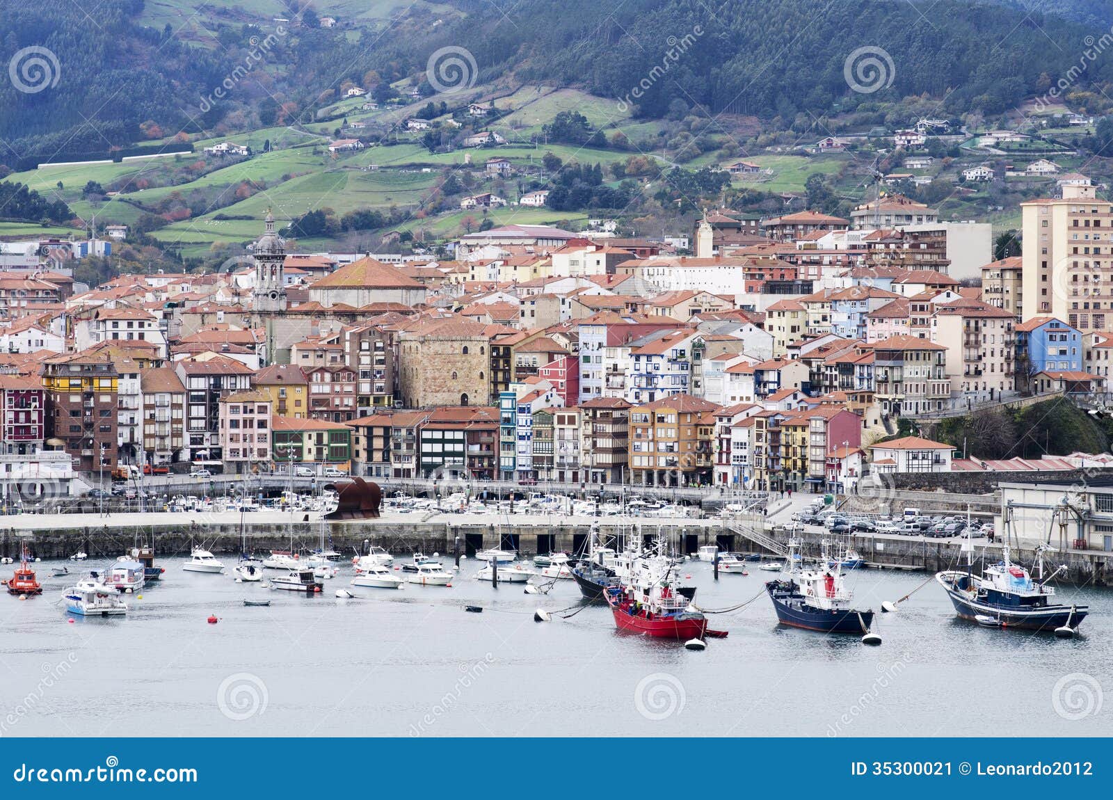 View of Bermeo City, Basque Country, Spain. Stock Image - Image of ...