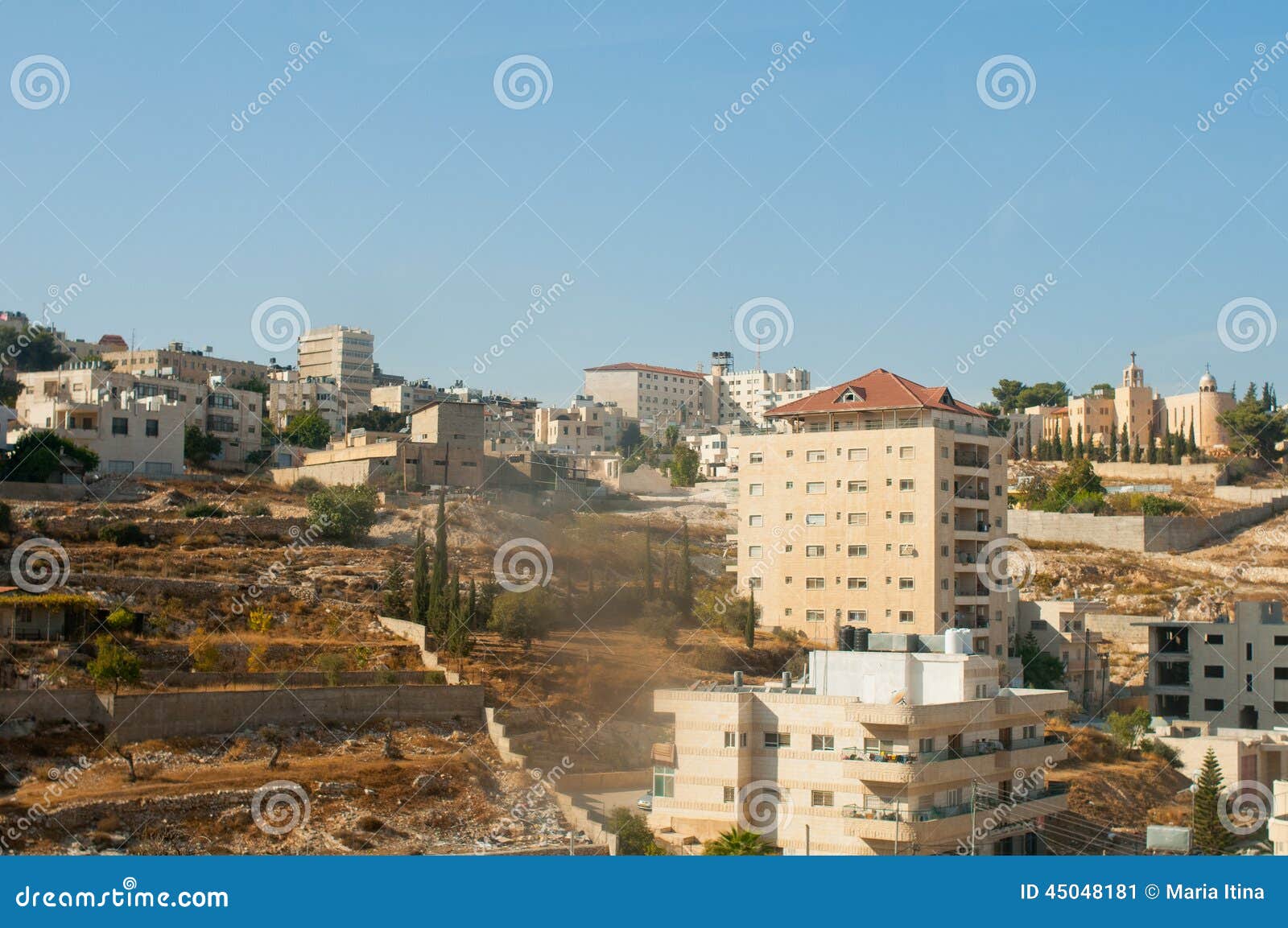 View of Bethlehem, Palestine Stock Image - Image of enmity ...