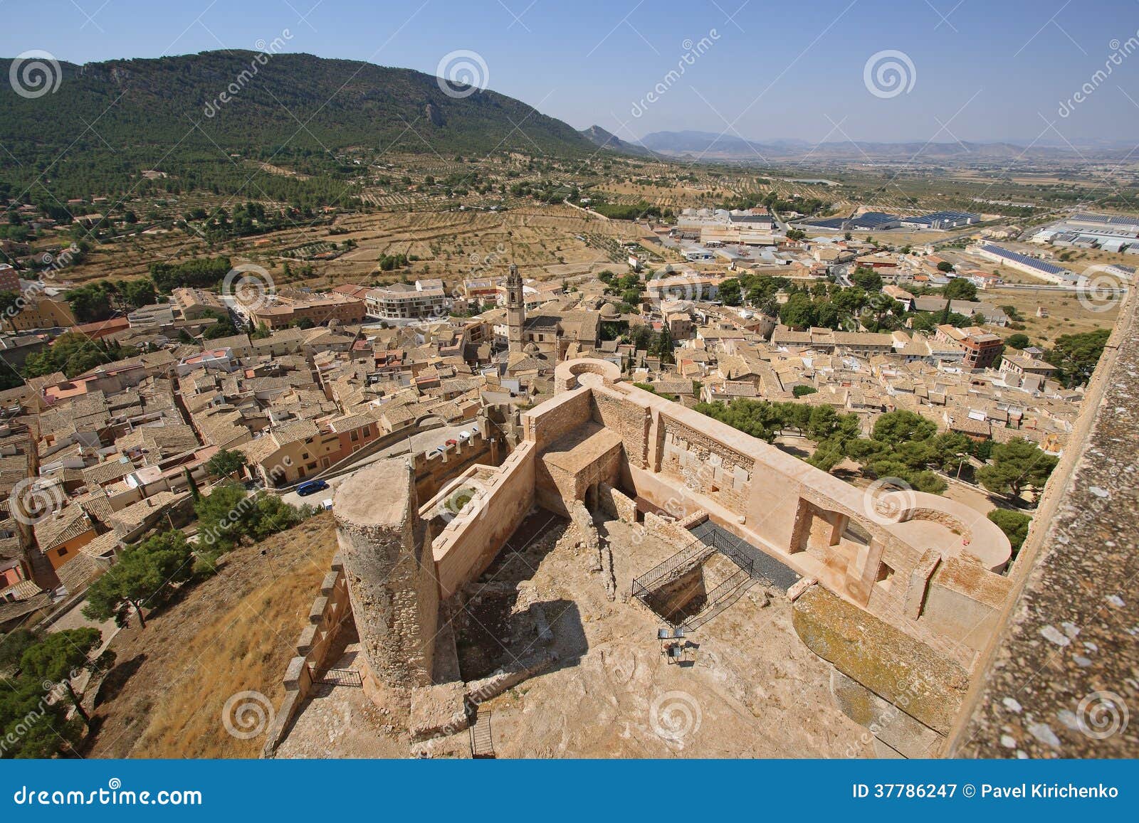 View of Biar Town from the Castle Tower, Alicante, Spain. Stock Image ...