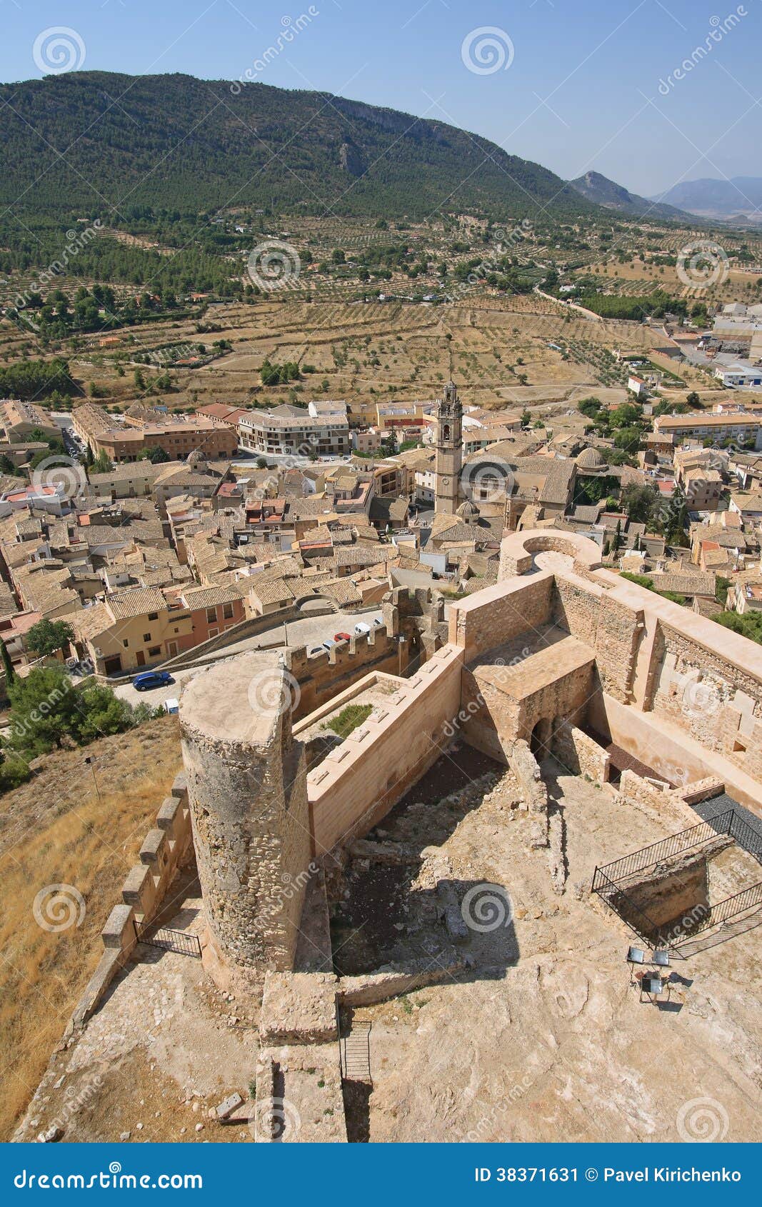 View of Biar Town from the Castle Tower, Alicante, Spain. Stock Image ...