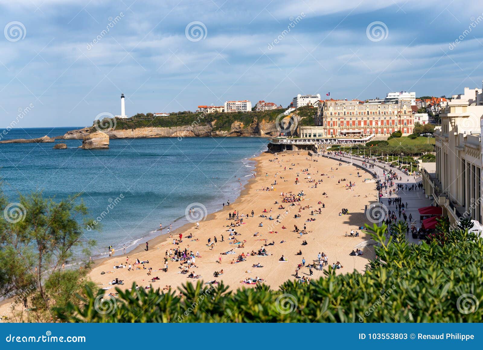 View of Biarritz Beach in France Editorial Stock Photo - Image of ...