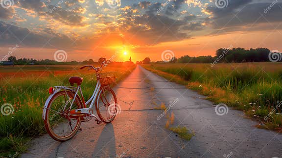 View of Bicycle on Highway Road Stock Image - Image of summer, motion ...