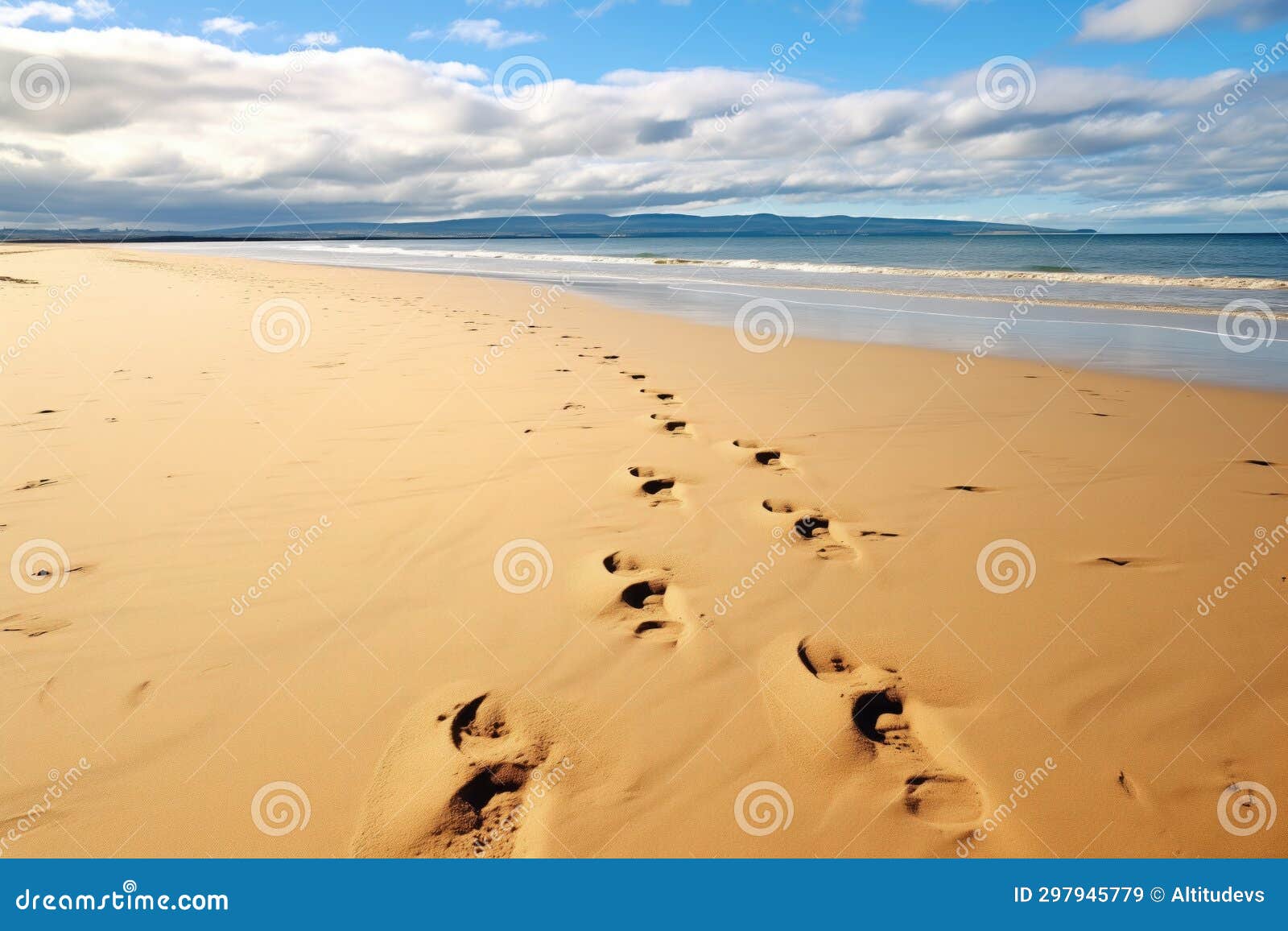 A View of Big Footprints on a Sandy Beach Stock Image - Image of ...