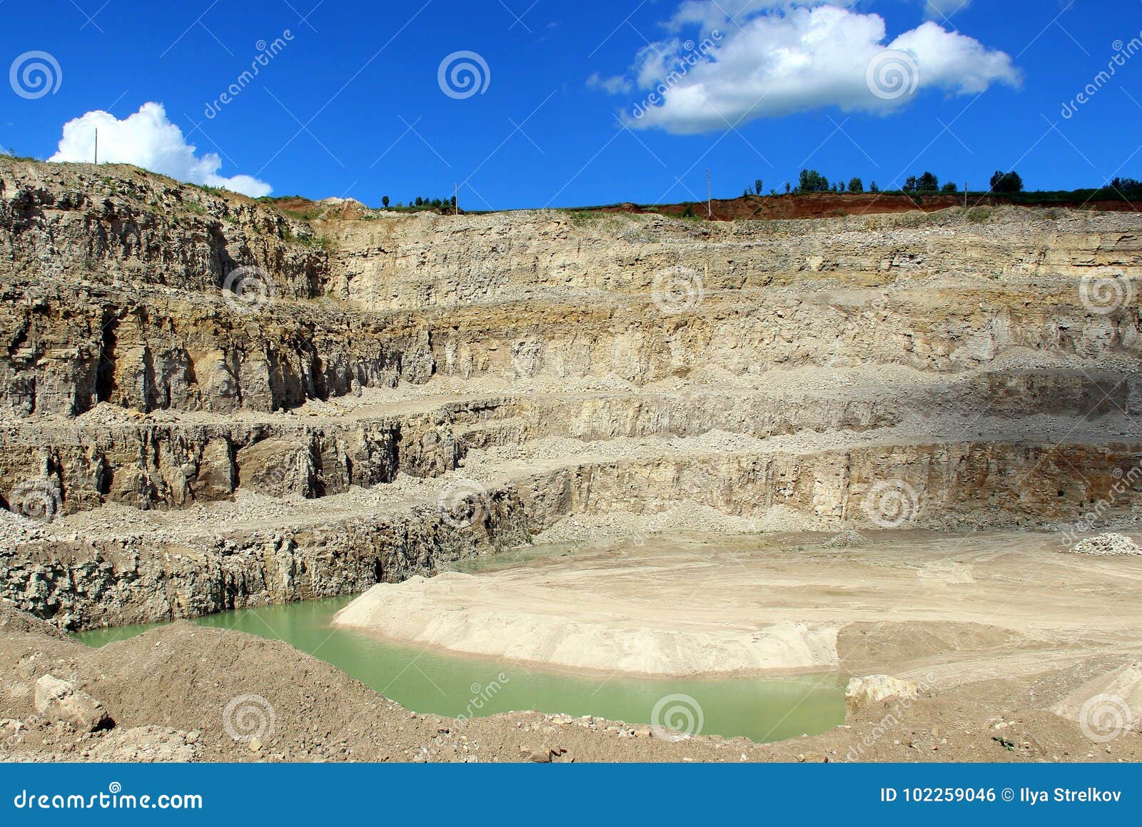 Big pit stock photo. Image of landscape, blue, clouds - 102259046