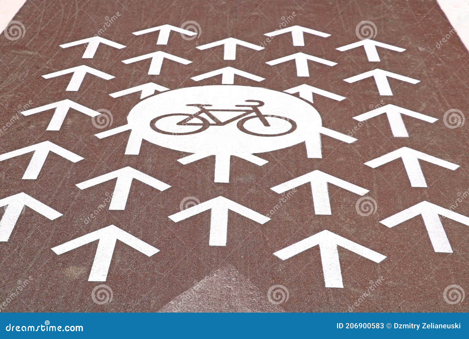 View of the Bike Path in the City Stock Image - Image of pavement ...
