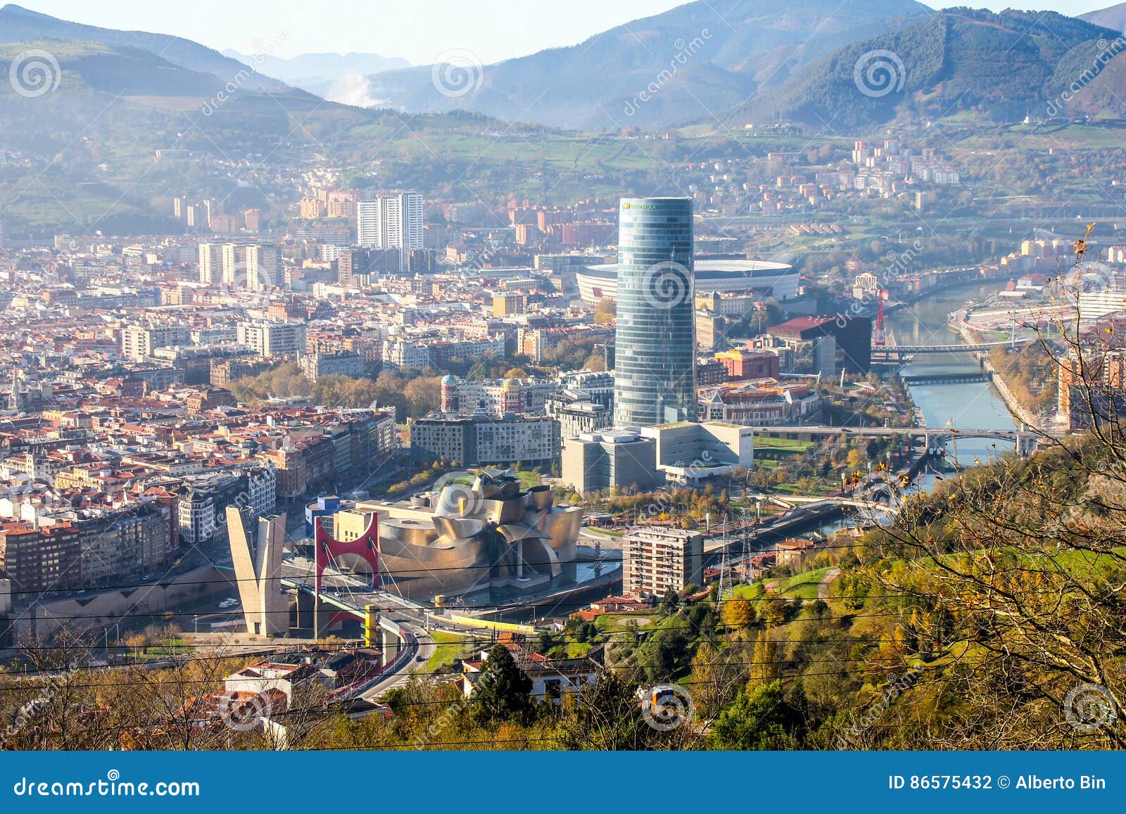 View of the Bilbao City Taken from the Top of the Hill Editorial ...