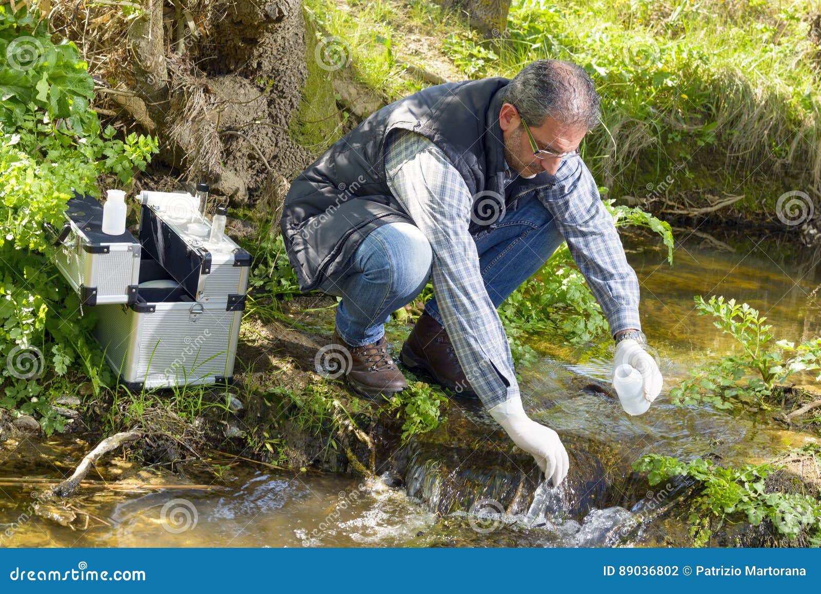 View of a Biologist Take a Sample in a River. Stock Photo - Image of ... View of a Biologist Take a Sample in a River. Stock Photo - Image of ...