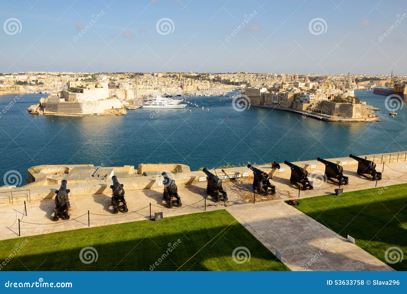 The View on Birgu and Yacht Marina Stock Photo - Image of fort ...