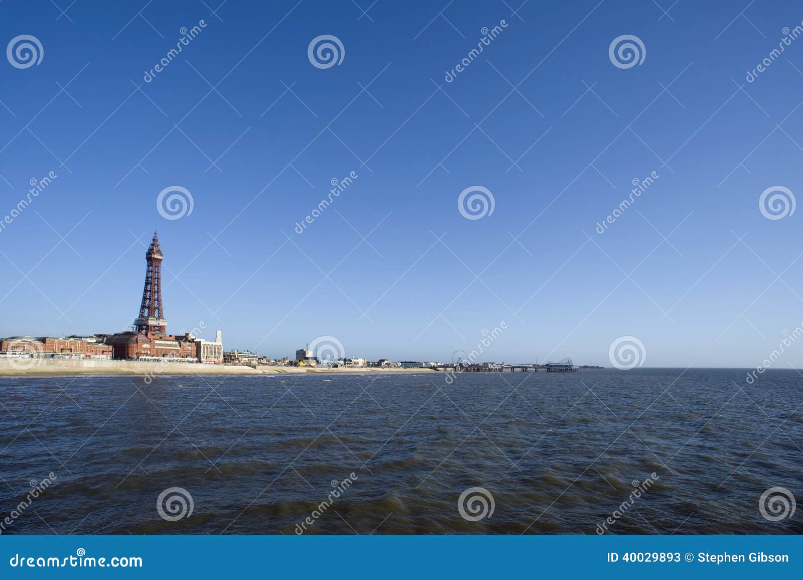 View of Blackpool Seafront from the Ocean Stock Image - Image of city ...