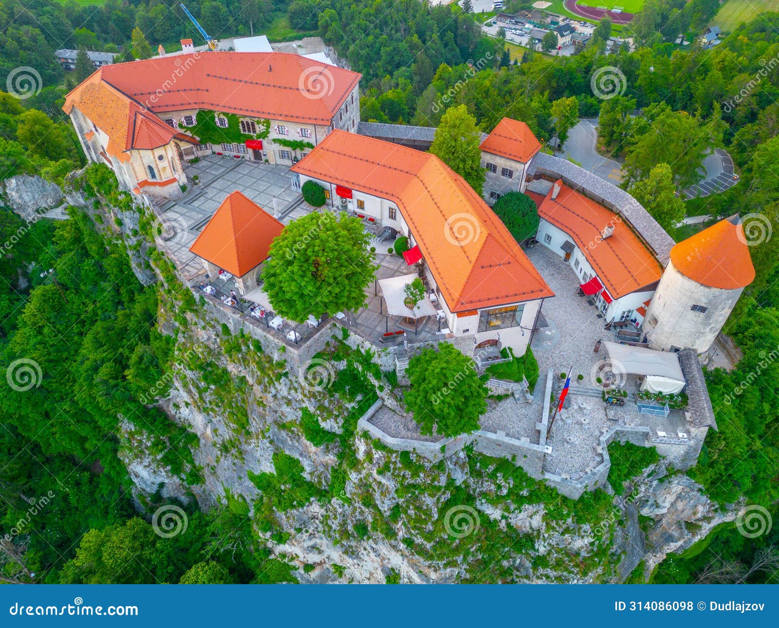 View of Bled Castle in Slovenia Stock Photo - Image of castle, tower ...