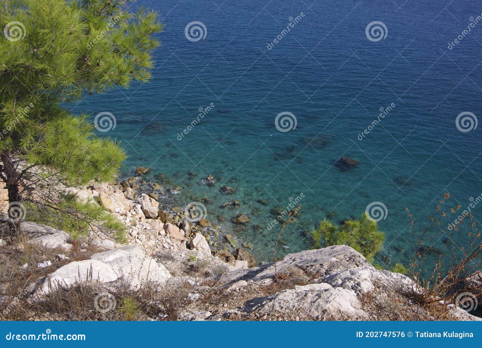View of the blue sea. stock photo. Image of summer, landscape - 202747576