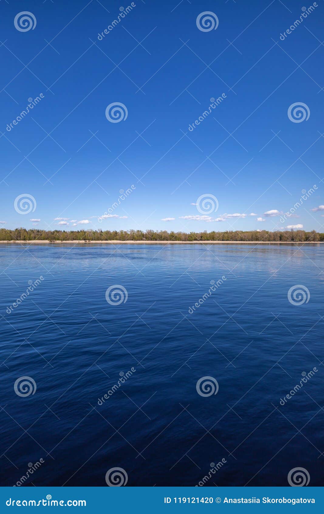 View with Blue Deep River and Horizon Line Stock Photo - Image of city ...
