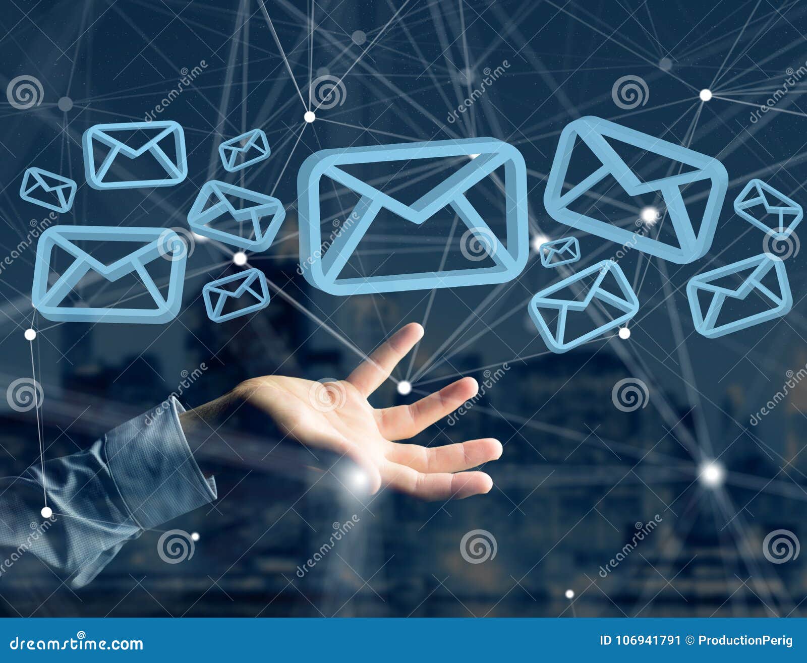 Blue Email Symbol Displayed on a Futuristic Interface - Message Stock ...
