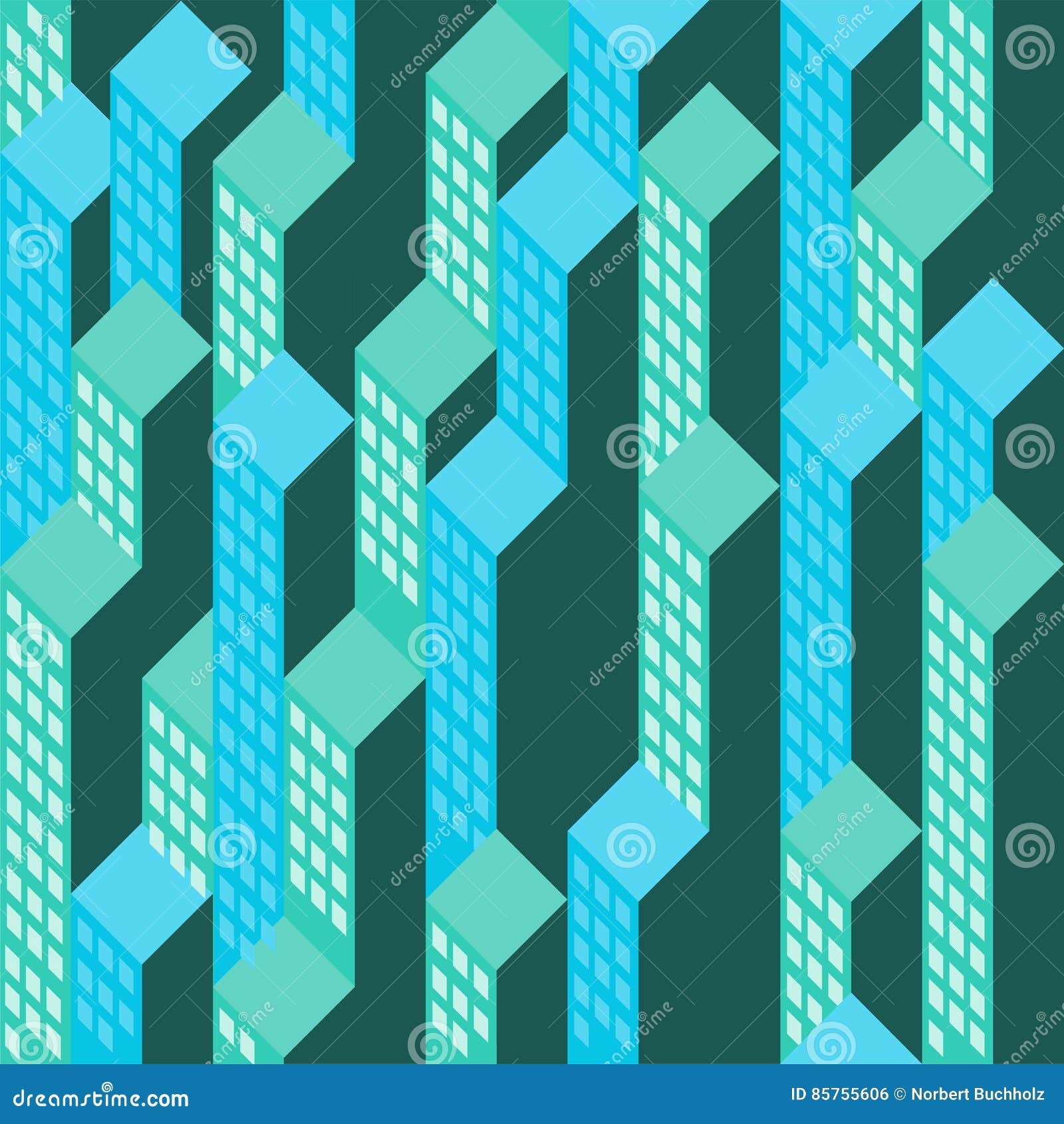 View on blue green blocks stock vector. Illustration of city - 85755606