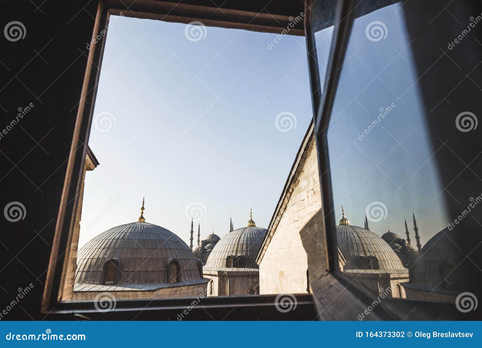 View of Blue Mosque through Window Hagia Sophia Stock Photo - Image of ...