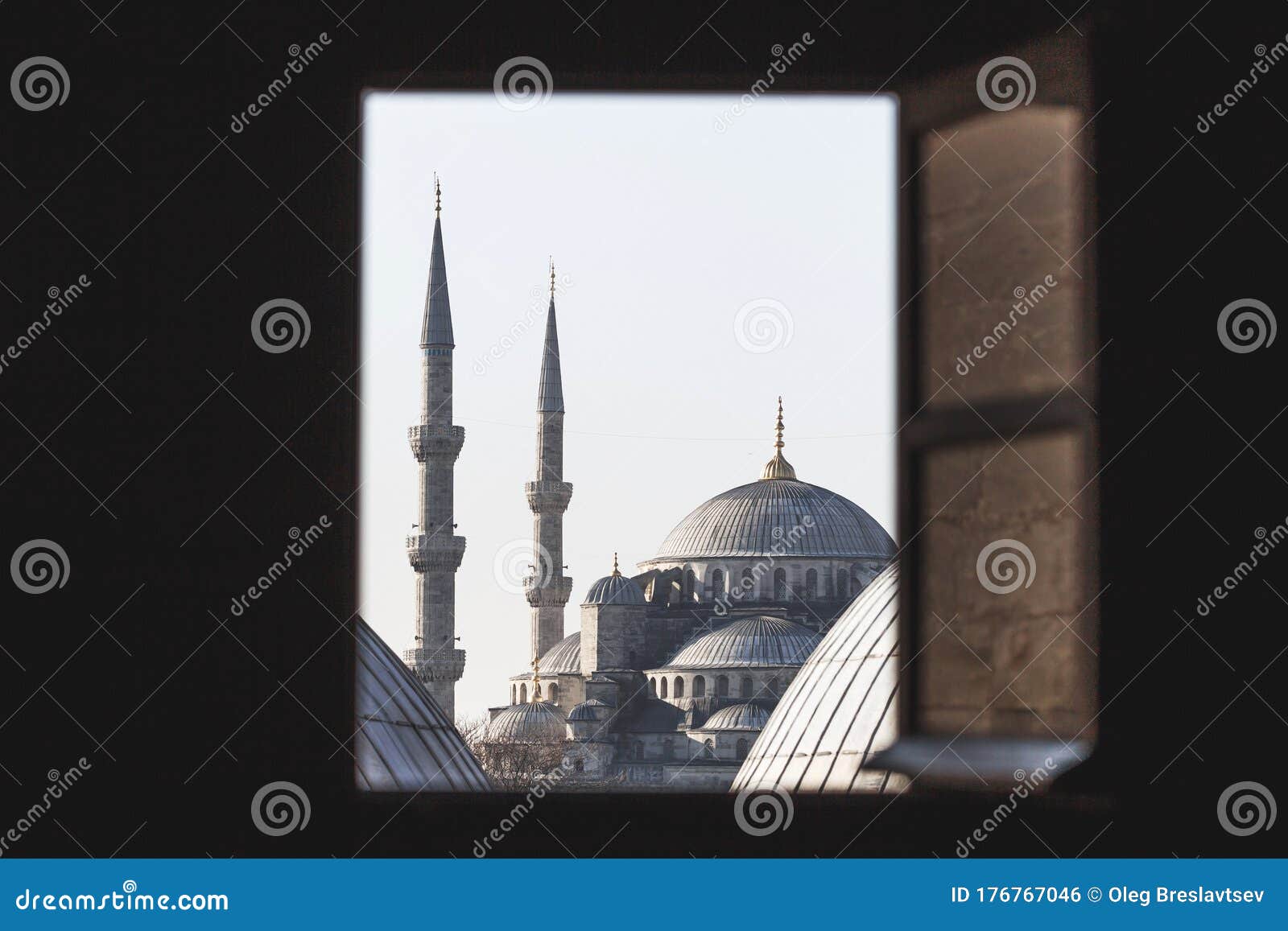 View of Blue Mosque through Window Hagia Sophia Stock Photo - Image of ...