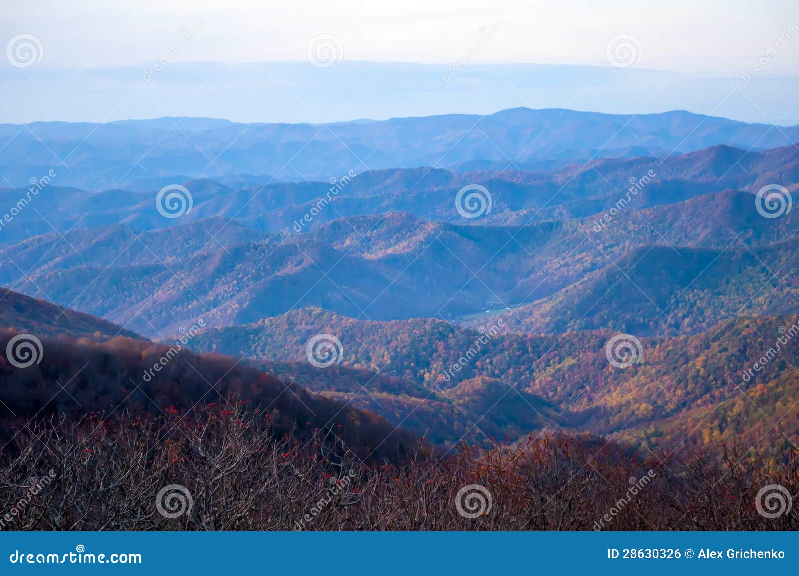 View of the Blue Ridge Mountains Stock Photo - Image of landmark, high ...