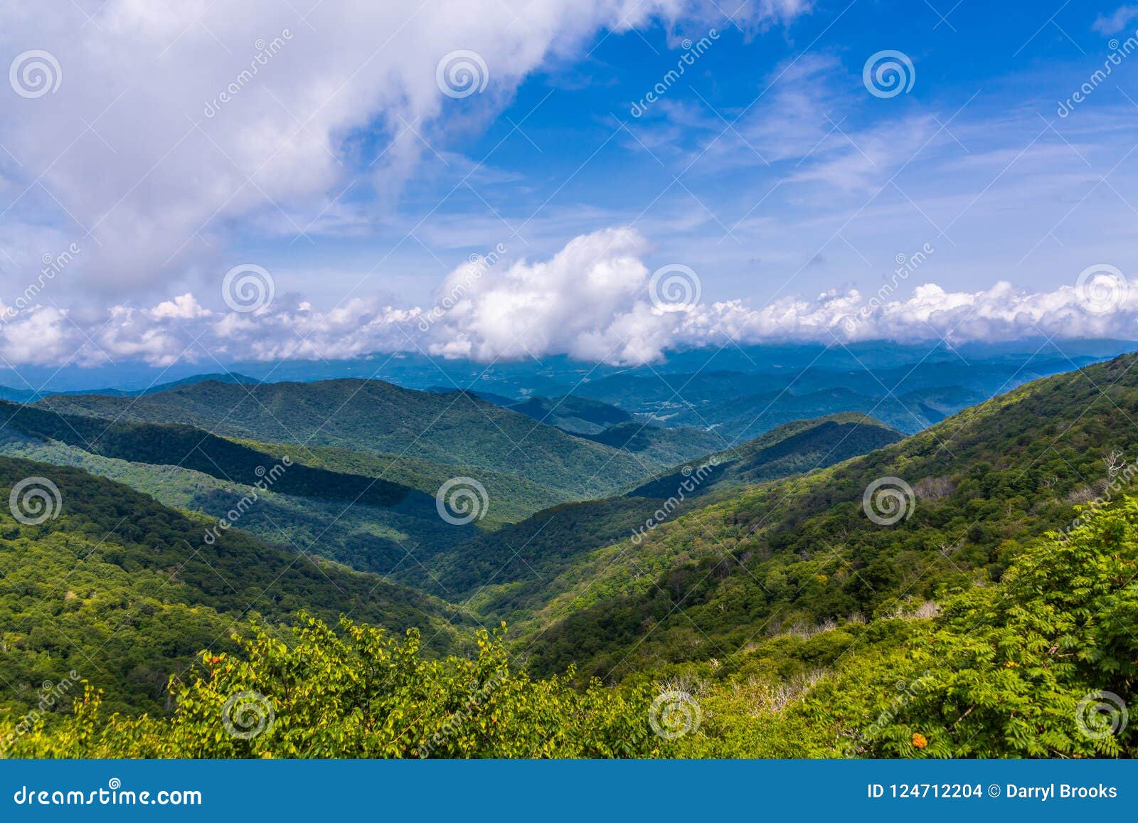 View through the Blue Ridge Mountains Stock Photo - Image of mountains ...