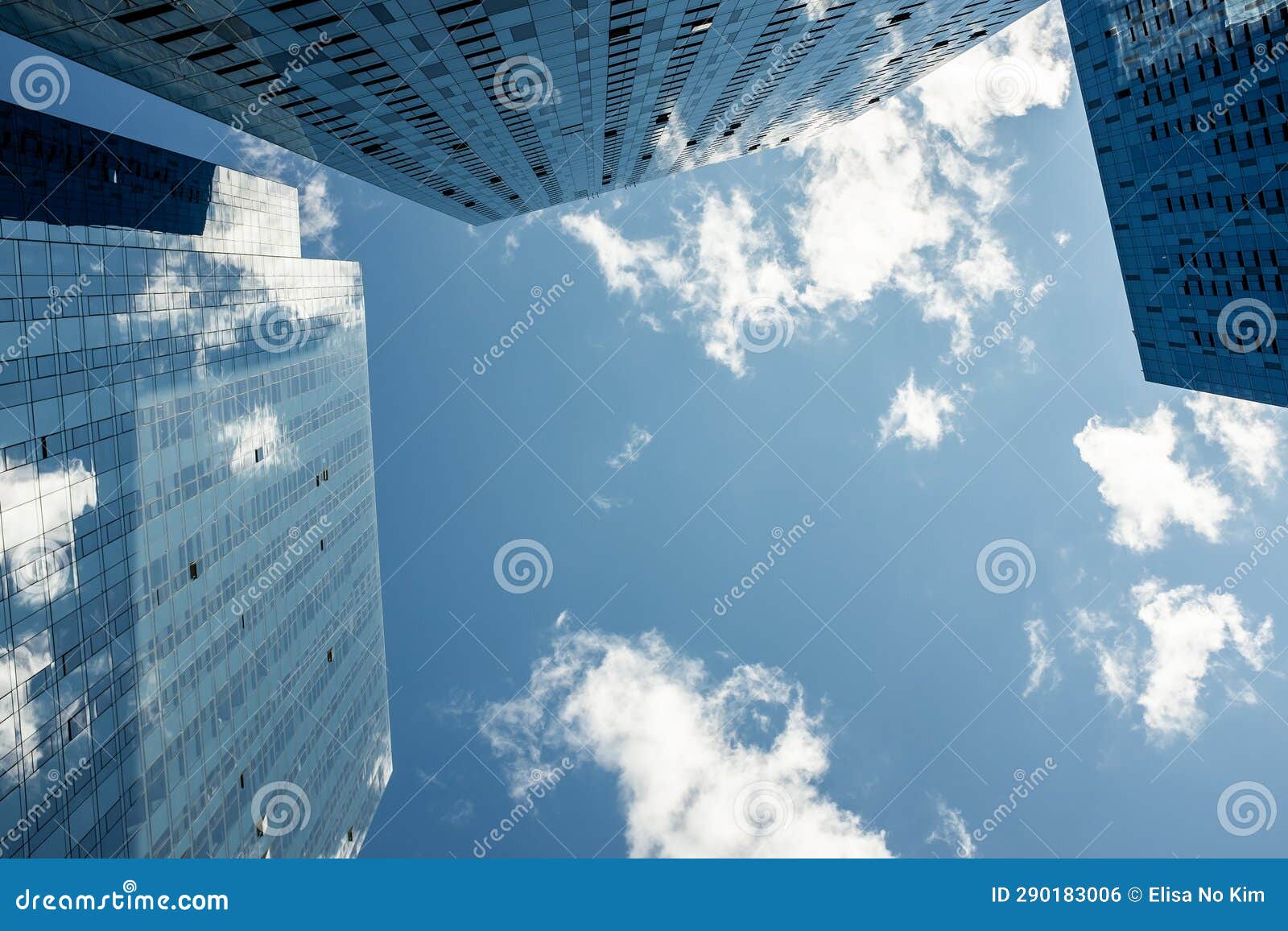 Blue sky and buildings stock photo. Image of abstract - 290183006