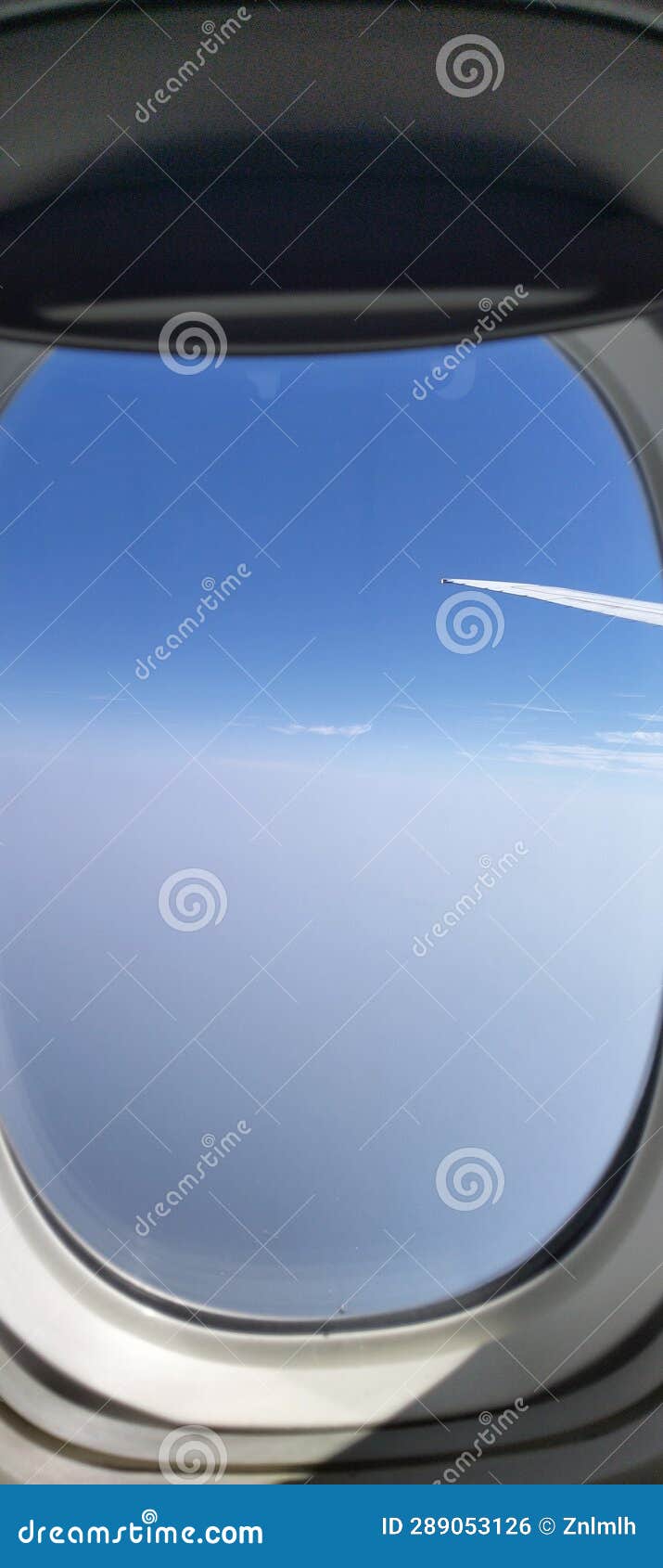 View of Blue Sky from Jet Plane Window Stock Photo - Image of ...