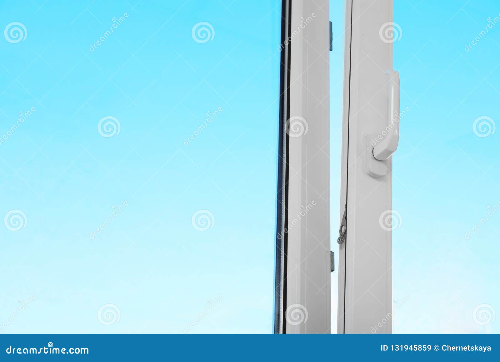 View of Blue Sky through Modern Window Stock Image - Image of clean ...