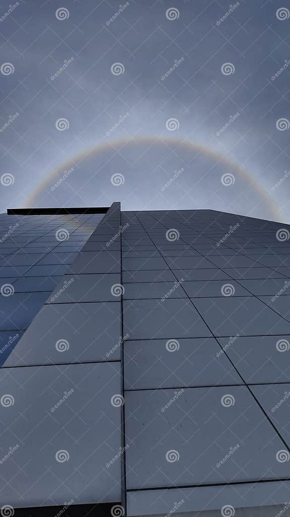View of the Blue Sky and a Round Rainbow Stock Image - Image of round ...
