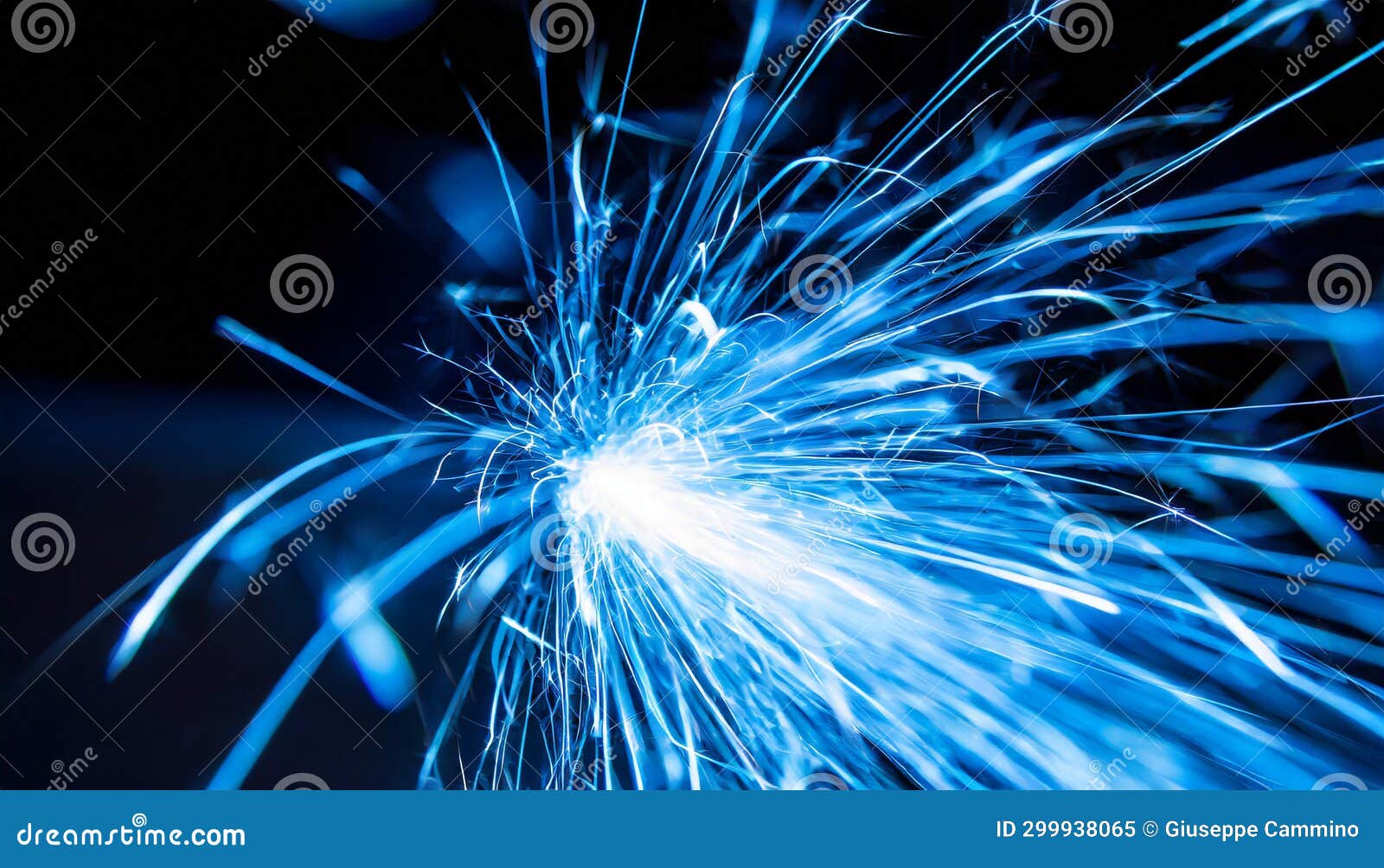 Blue Sparks and Blurred Background Stock Illustration - Illustration of ...