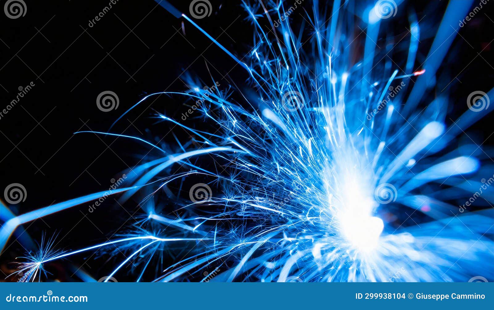 Blue Sparks and Blurred Background Stock Illustration - Illustration of ...