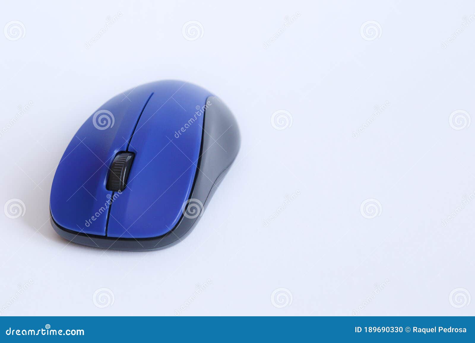 View of a Blue Wireless Mouse Stock Photo - Image of computer, closeup ...