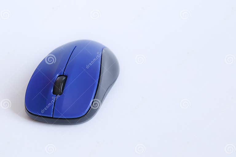 View of a Blue Wireless Mouse Stock Photo - Image of computer, closeup ...