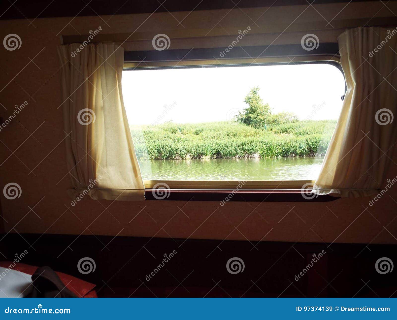 View from Boat Window stock image. Image of disappearing - 97374139