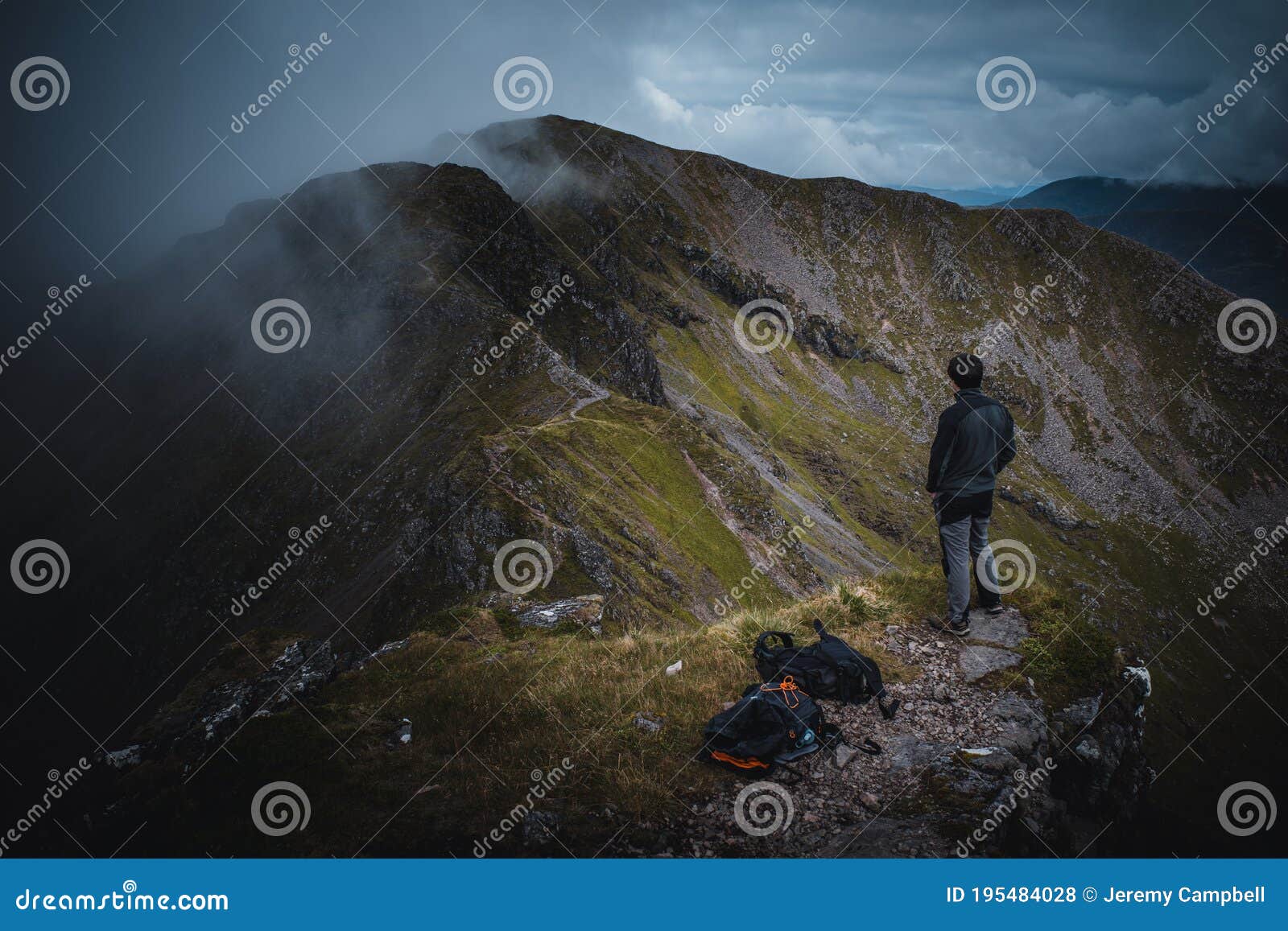 The View from am Bodach, Aonach Eagach Ridge Stock Photo - Image of ...