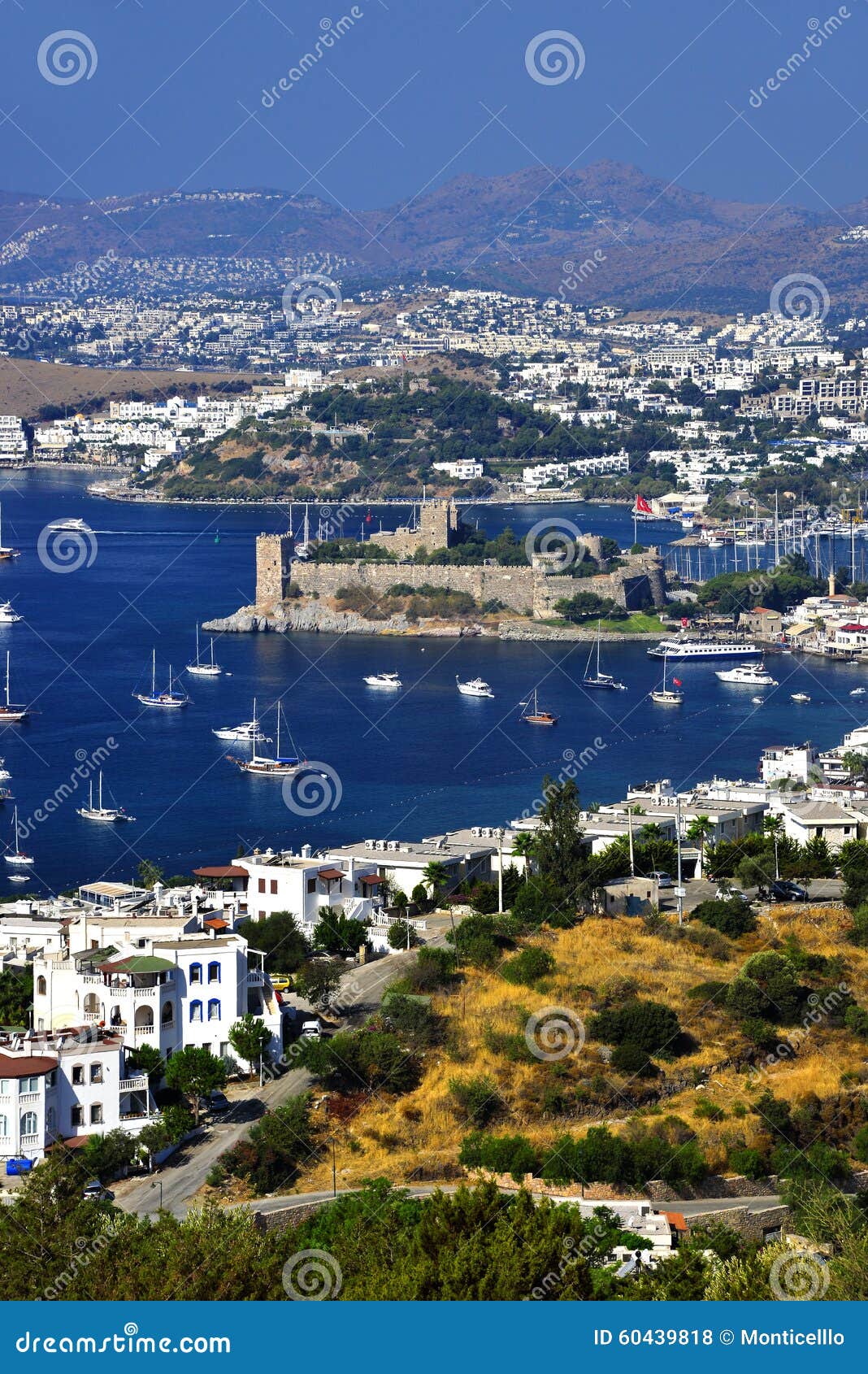 View of Bodrum Harbor and Castle of St. Peter Stock Photo - Image of ...