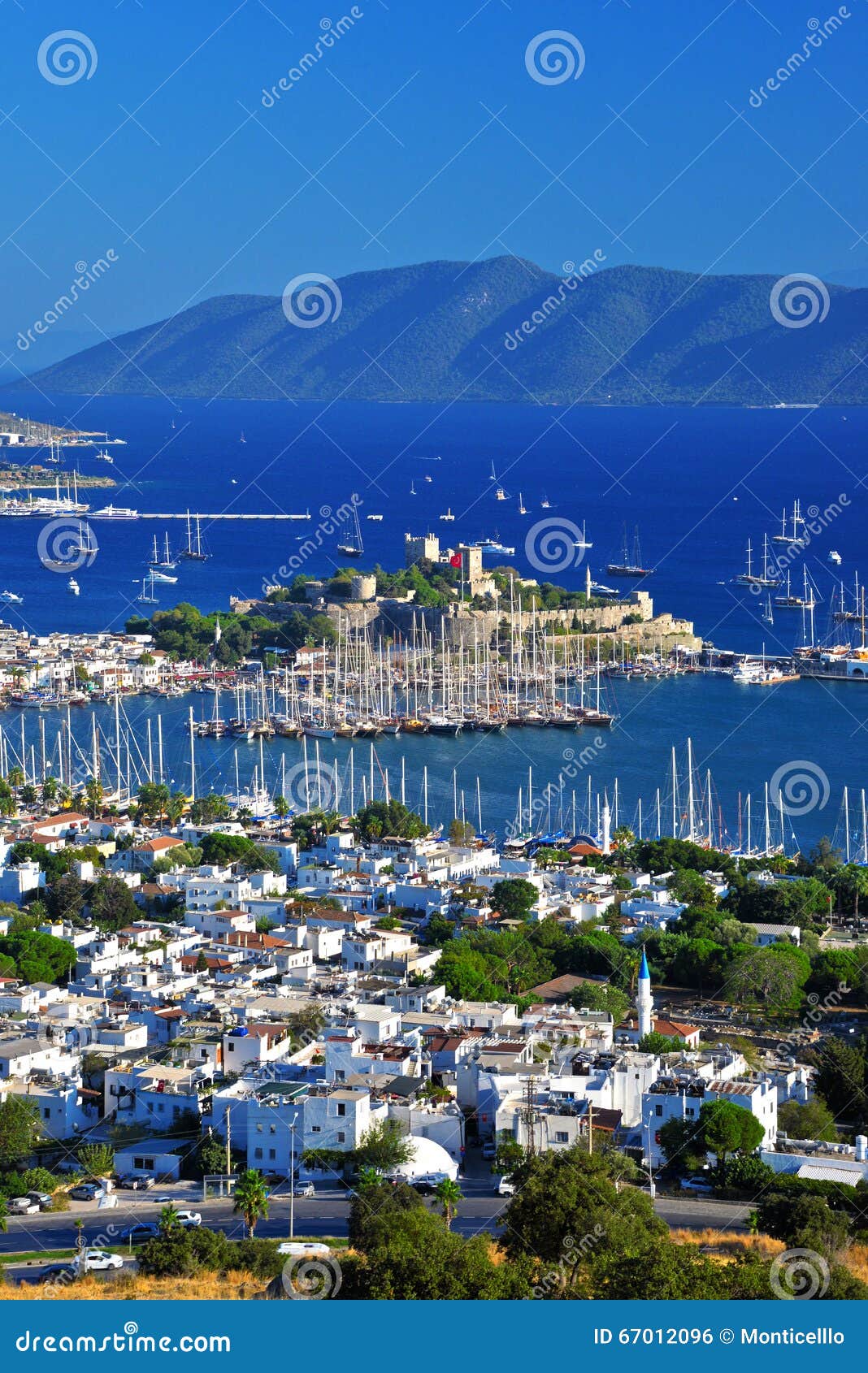 View of Bodrum Harbor and Castle of St. Peter Stock Photo - Image of ...