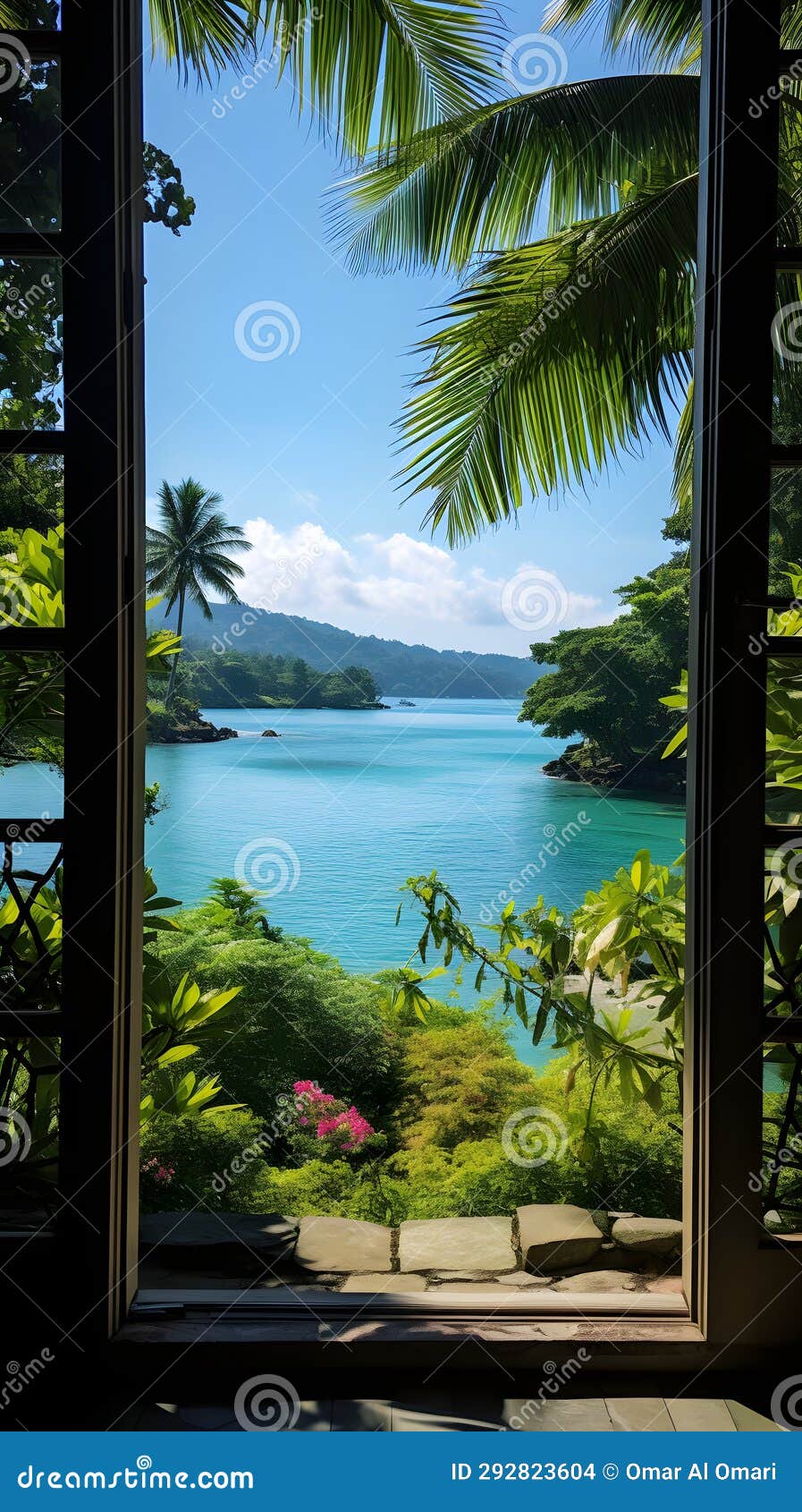 A View of a Body of Water through a Window Window View from Resort ...
