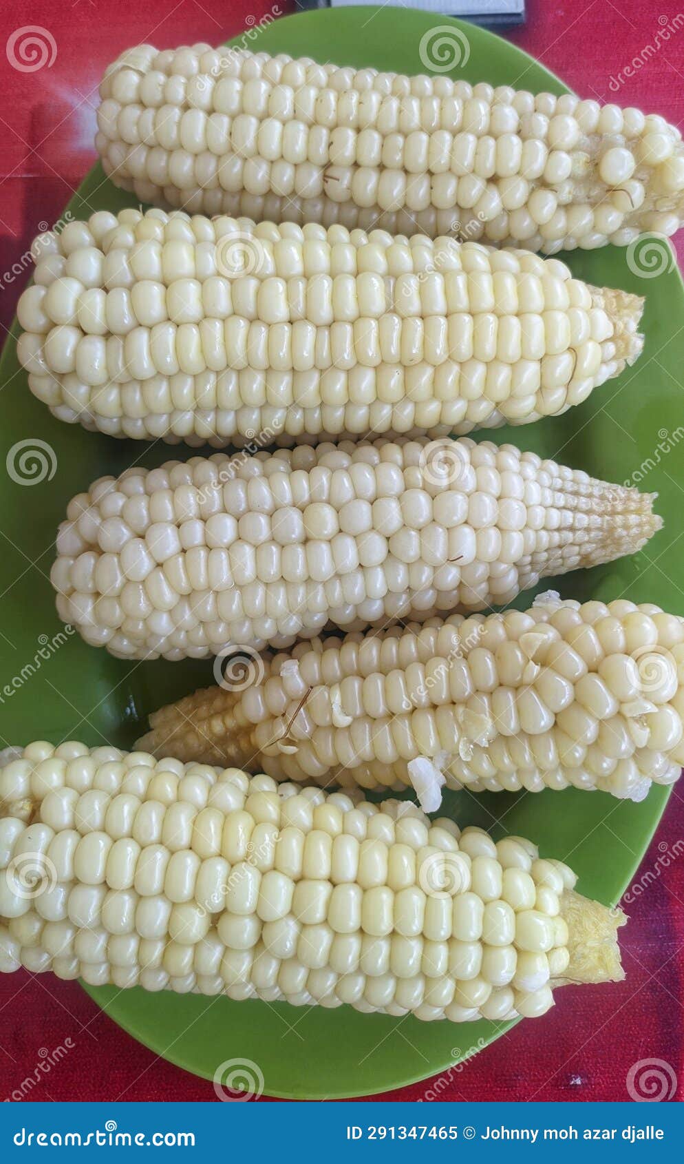 View of Boiled Corn on the Plate Stock Image - Image of meal, flower ...