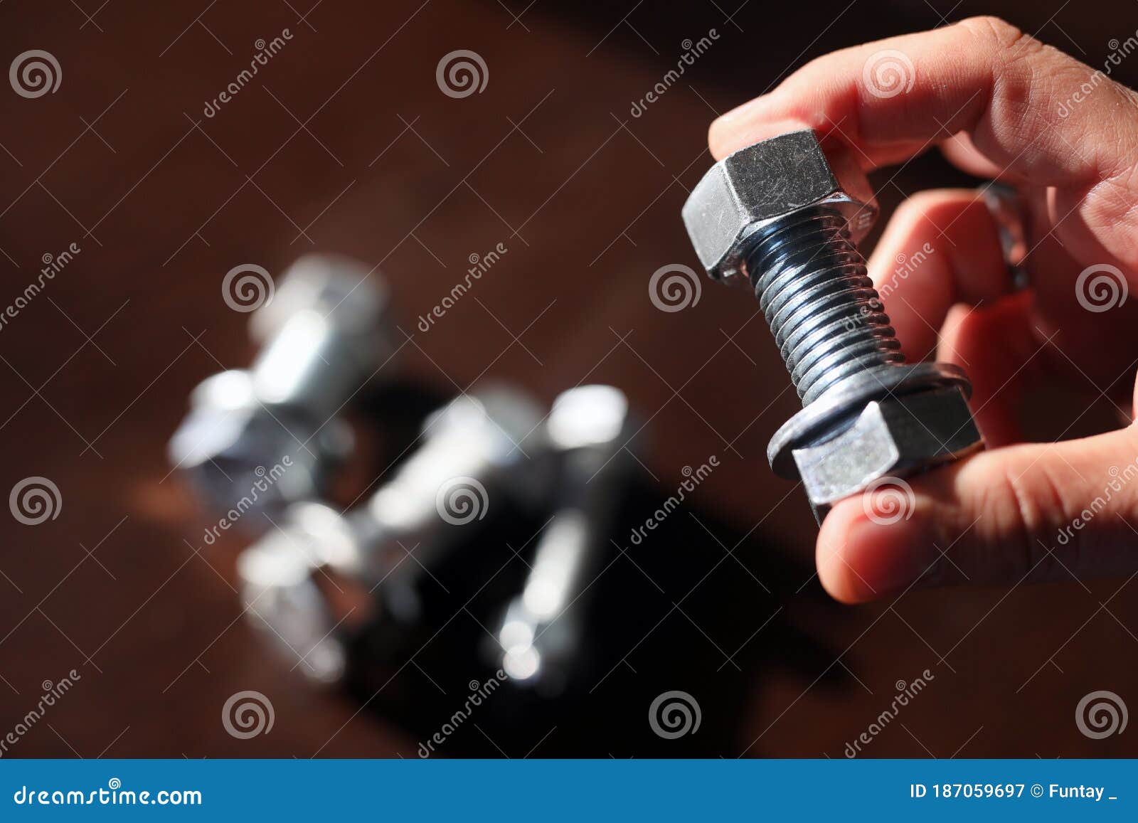View Of The Bolts And Nuts Fasteners. A Bolt Is A Form Of Threaded ...