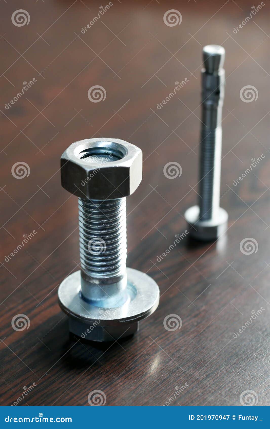 View Of The Bolts And Nuts Fasteners. A Bolt Is A Form Of Threaded ...