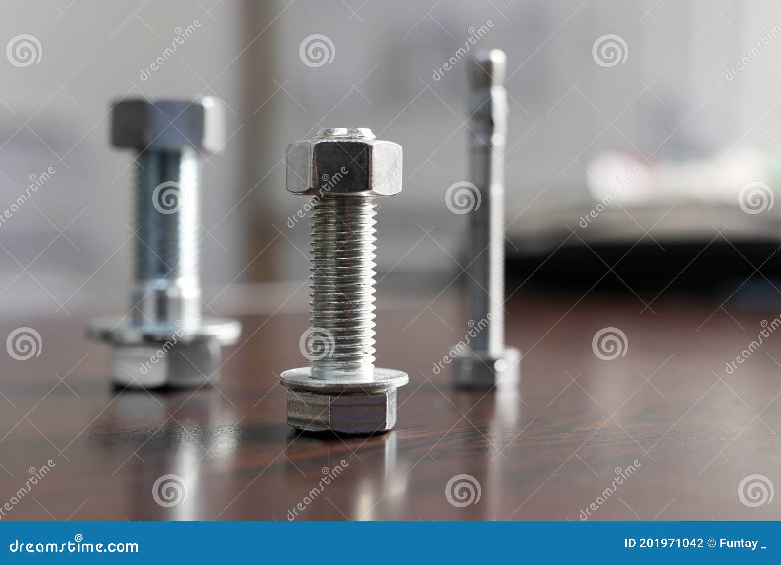 View Of The Bolts And Nuts Fasteners. A Bolt Is A Form Of Threaded ...