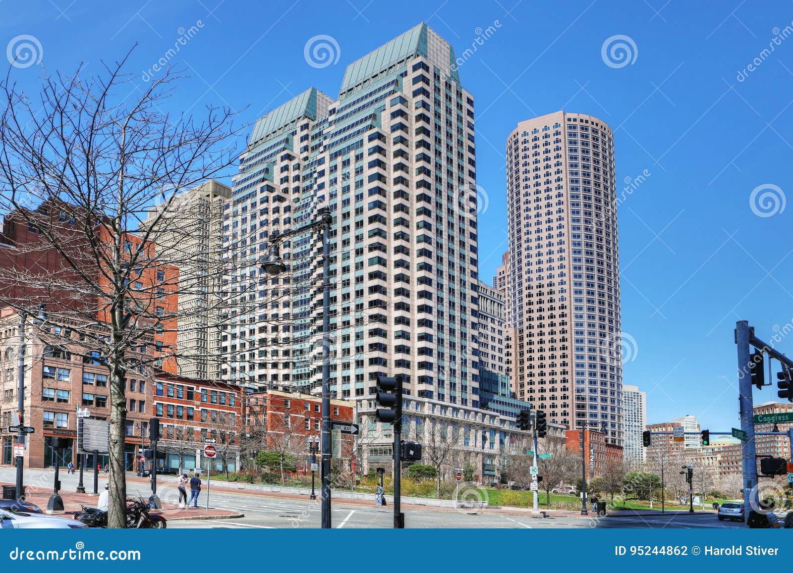 View of the Boston City Center Stock Photo - Image of england, summer ...