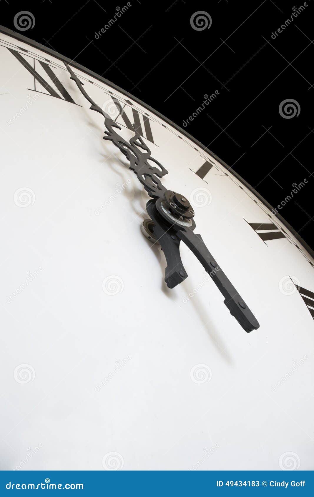View from Bottom of Clock at almost Midnight Stock Image - Image of ...