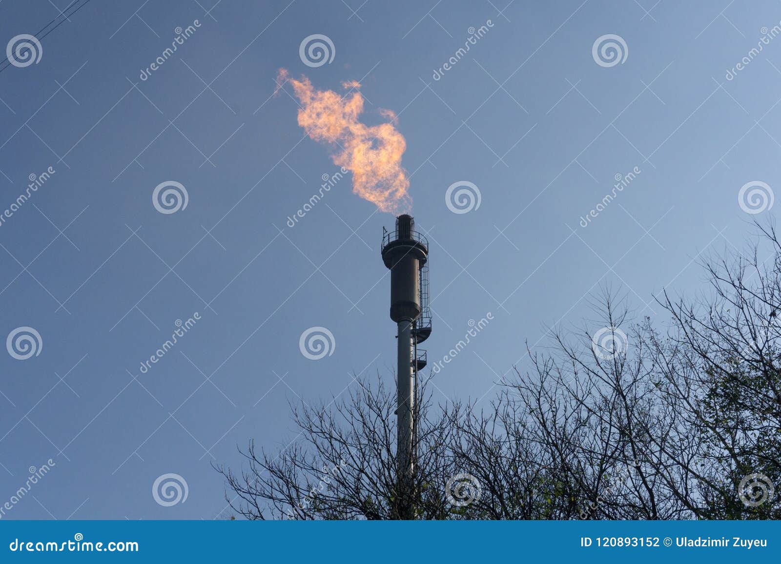 View from the Bottom of the Gas Tower Stock Photo - Image of power ...