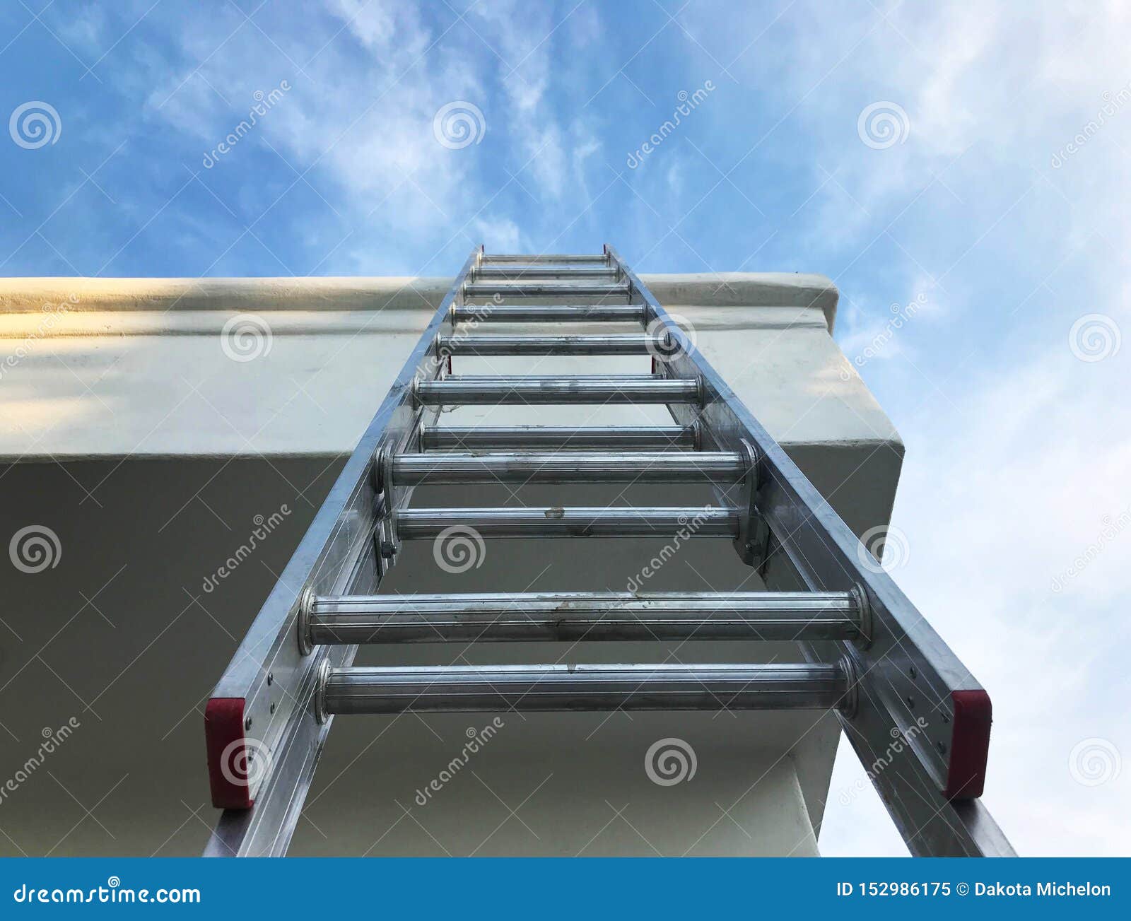 Looking Up a Ladder To the Sky Stock Image - Image of ladder ...