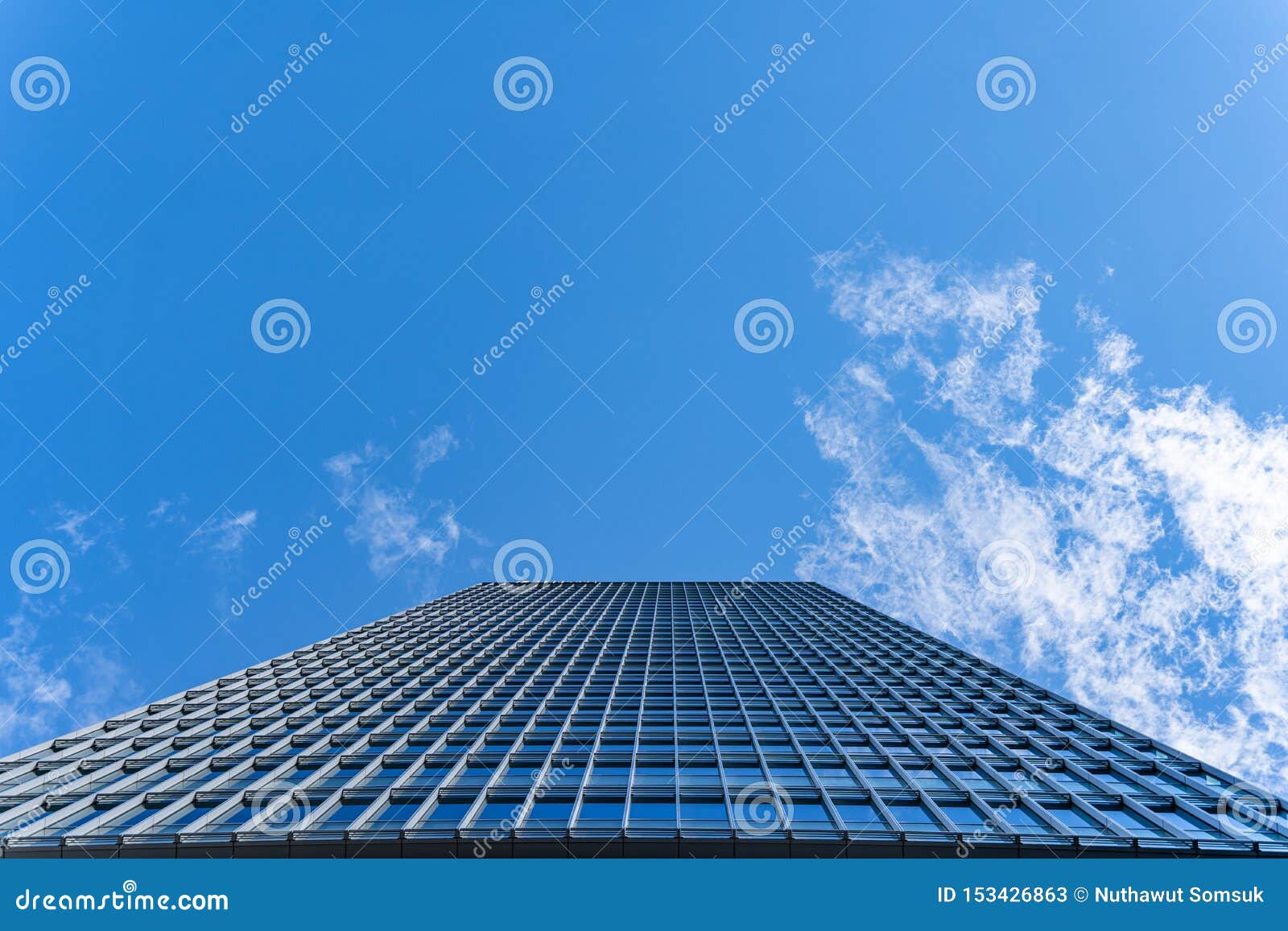 View from the Bottom of Office Tower Skycrapper Building with Glass ...