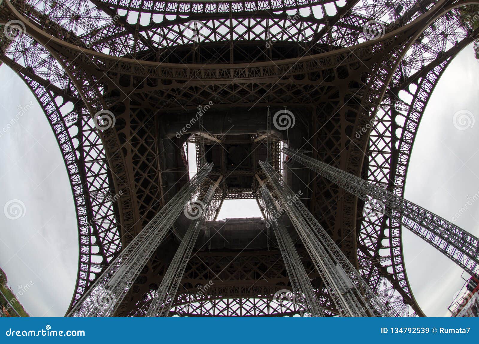 View from the Bottom of the Eiffel Tower Stock Image - Image of urban ...