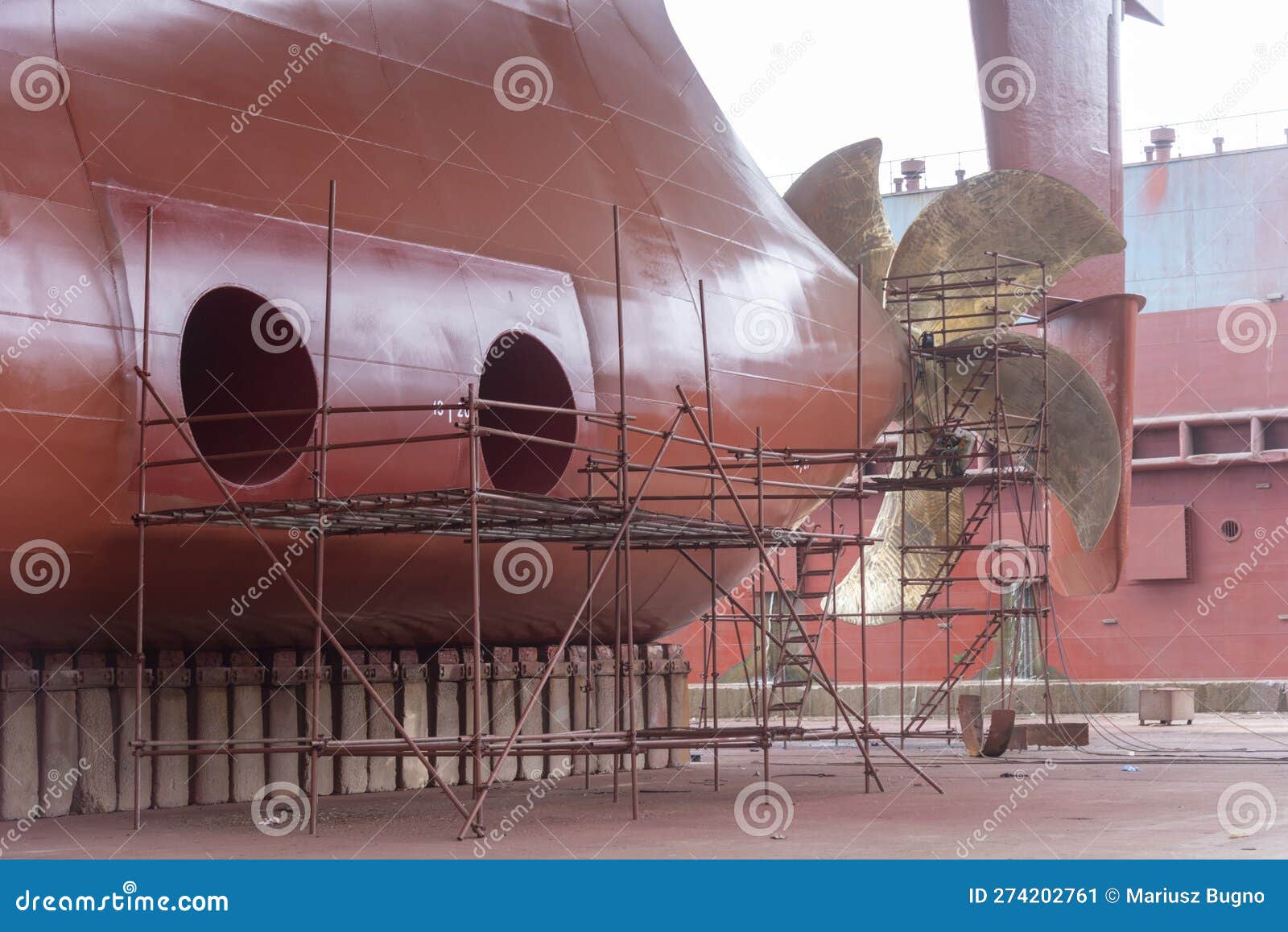 View on the Bottom Part of the Ship and Ships Propeller. Stock Image ...