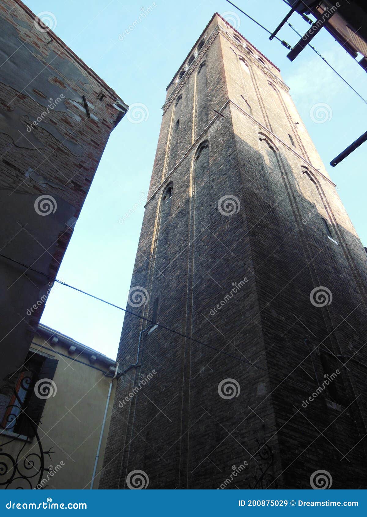 The Ancient Watchtower. Venice, Italy Editorial Stock Image - Image of ...
