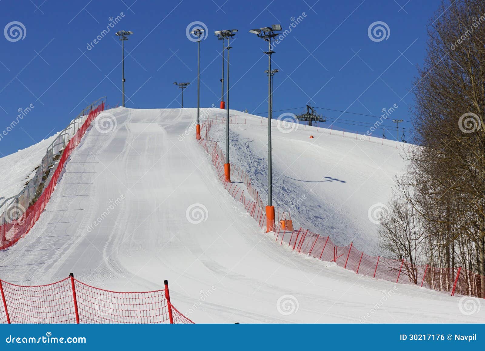 View of Ski Slope from Bottom. Stock Photo - Image of holiday, hill ...