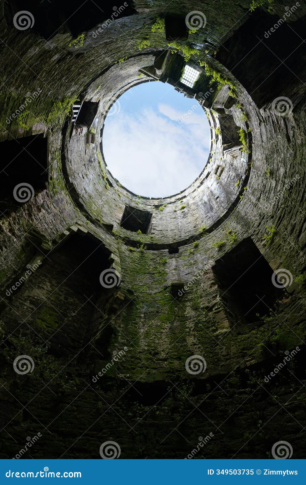 View from the Bottom of a Turret in Conwy Castle, Wales Stock Image ...